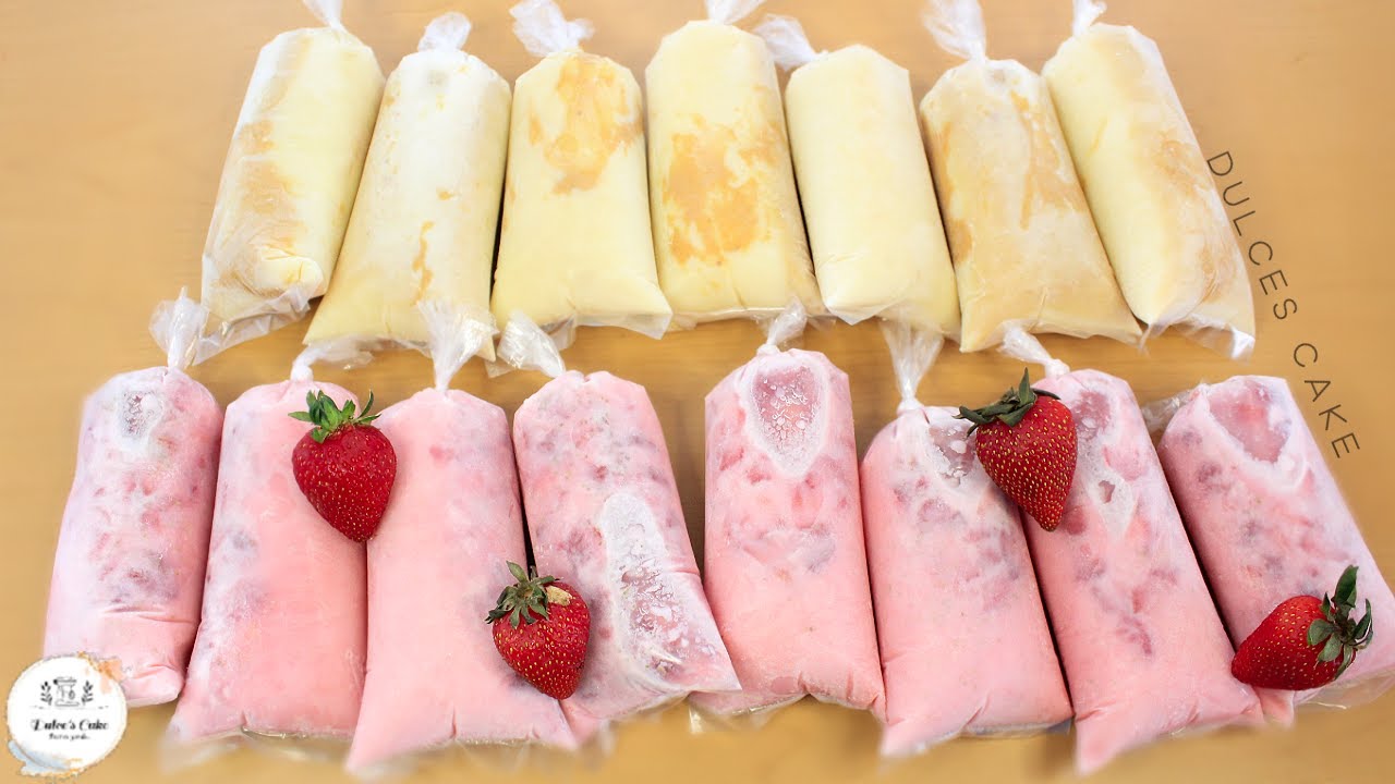 Prepara BOLIS GOURMET !!! Sabor FRESAS CON CREMA y MAZAPÁN / Para tus ventas /Dulces cake - YouTube