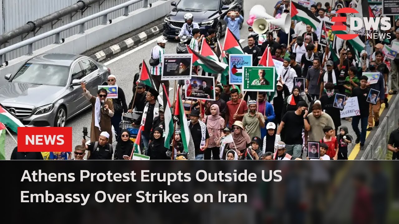 Athens Protest Erupts Outside US Embassy Over Strikes on Iran | Massive ...