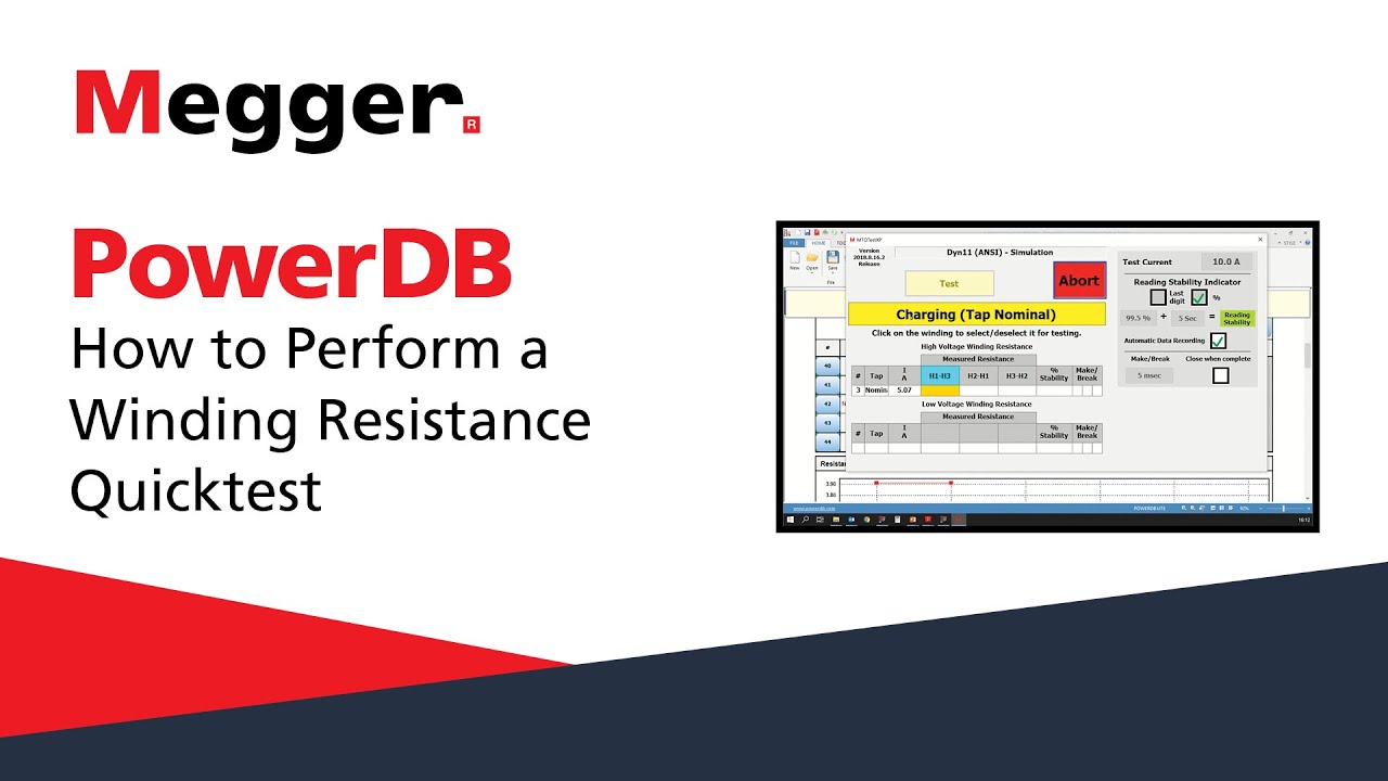 Megger PowerDB: How to Perform a Winding Resistance Quicktest - YouTube