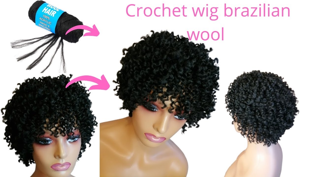 Comment faire une perruque crochet wig brazilian wool - YouTube