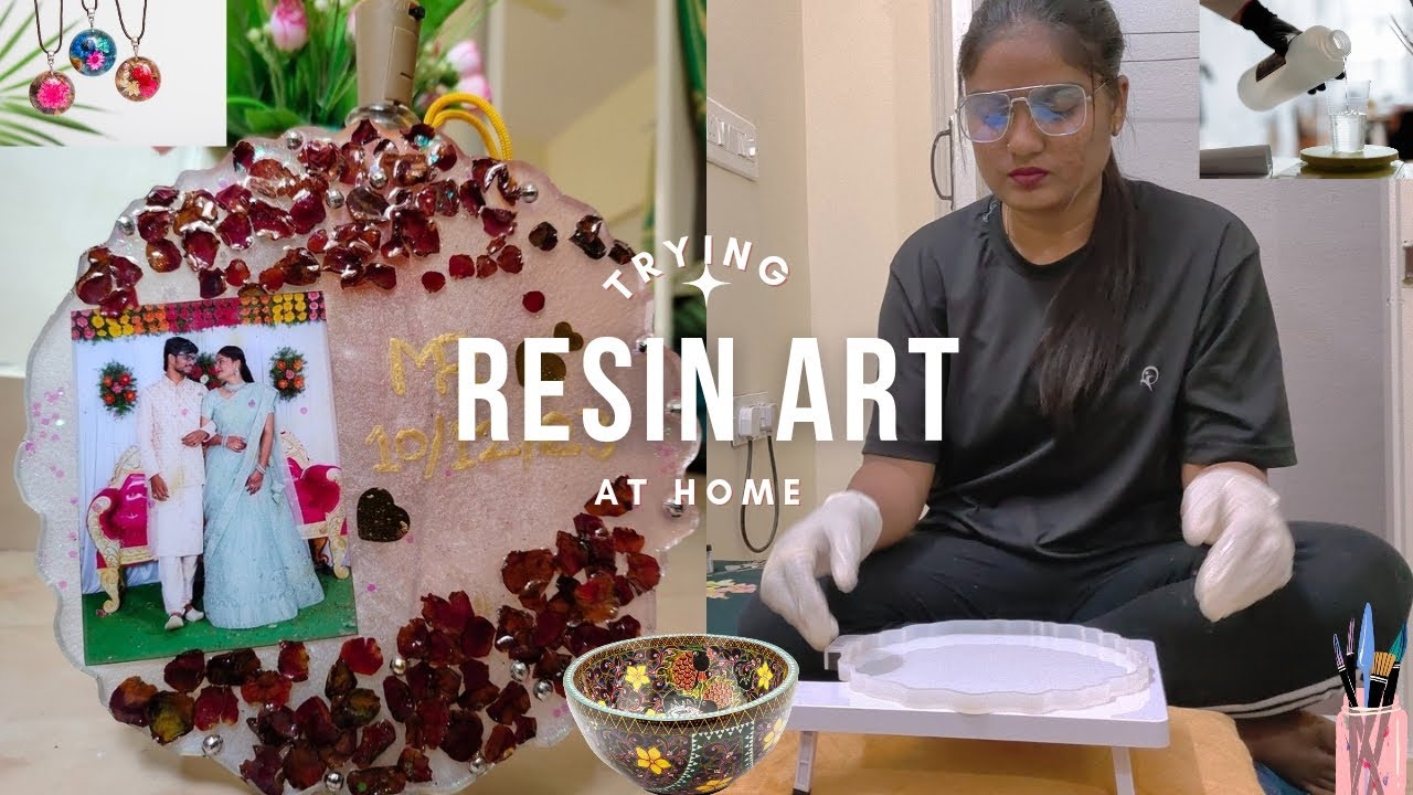 RESIN ART 🎨 Tutorial in Telugu|| Resin Art Photo Frame || Engagement ...