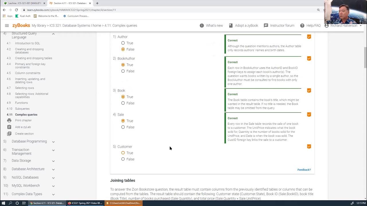 ICS321 Spring 2021 Video 09 Section 4.11 - Complex SQL Queries - YouTube