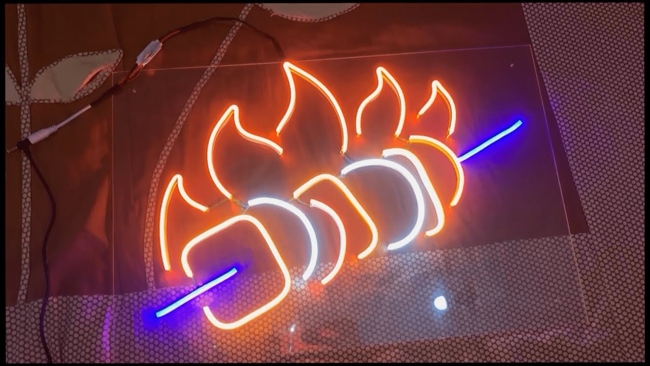 DIY Neon light sign board/Easy Homemade - YouTube