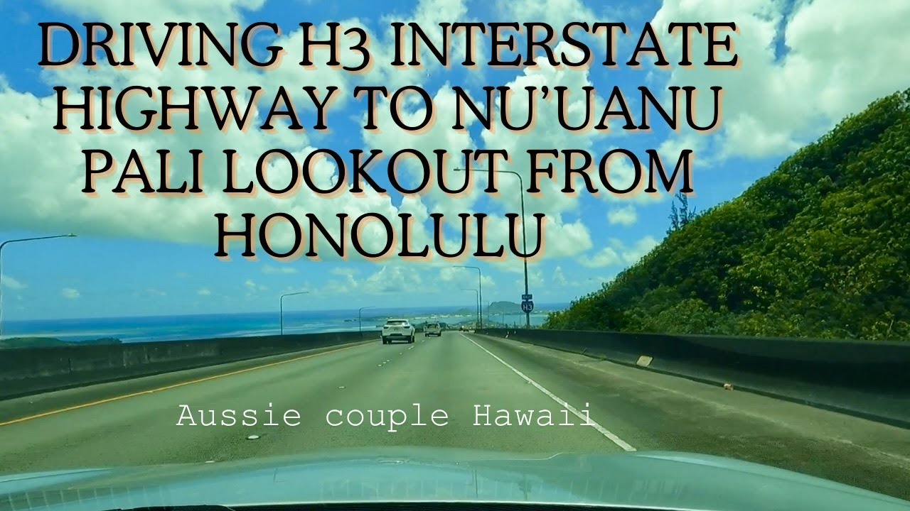 Hawaii Driving from Honolulu to Nu'uanu lookout on H3 Scenic Interstate ...