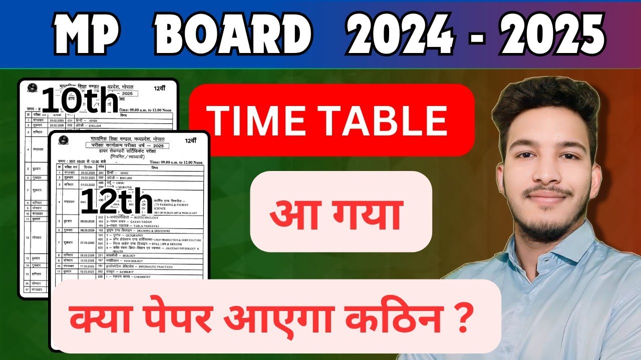MP BOARD 2025 EXAM TIME TABLE 📢 - YouTube