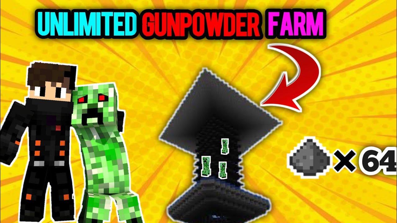 Unlimited Gunpowder farm in EnderMyte SMP||Minecraft PE||EP-5|| - YouTube