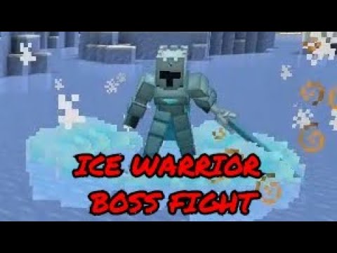 Minecraft Ice Warrior Boss Fight ( Bedrock Addon ) - YouTube