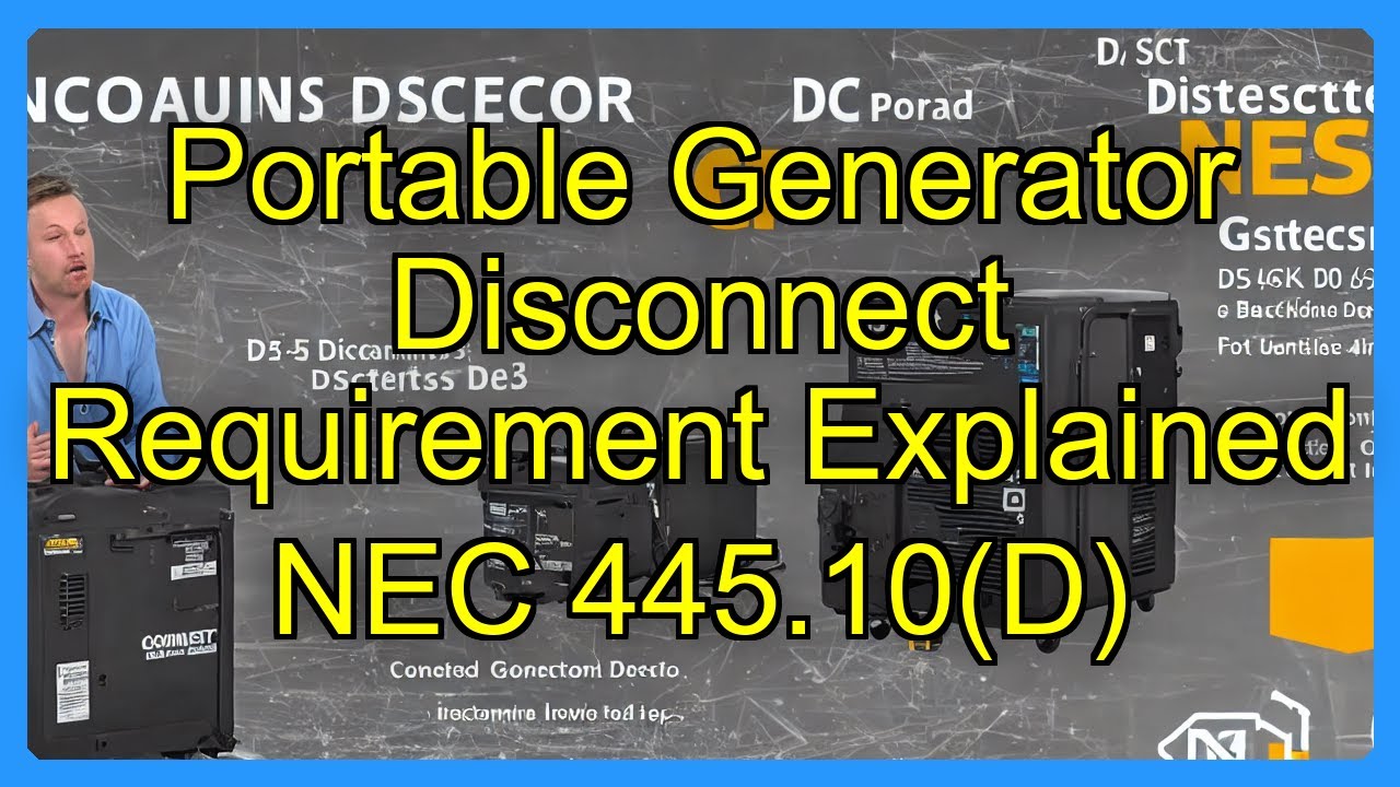 Portable Generator Disconnect Requirement Explained NEC 445.10(D) - YouTube