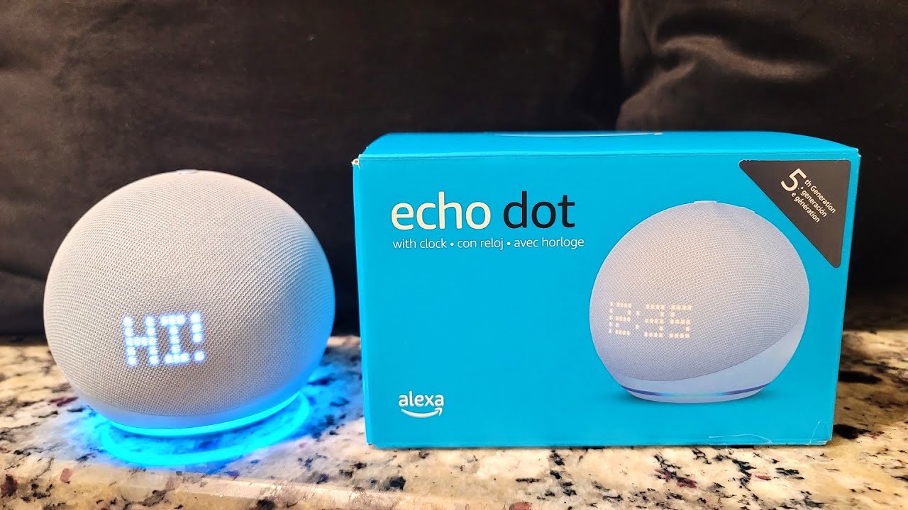 Echo Dot 5th Generation 2022 with Clock ,and Song ID Display, Alexa voice assistant, Cloud Blue ...