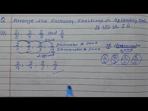 Write the following fractions in ascending order - YouTube