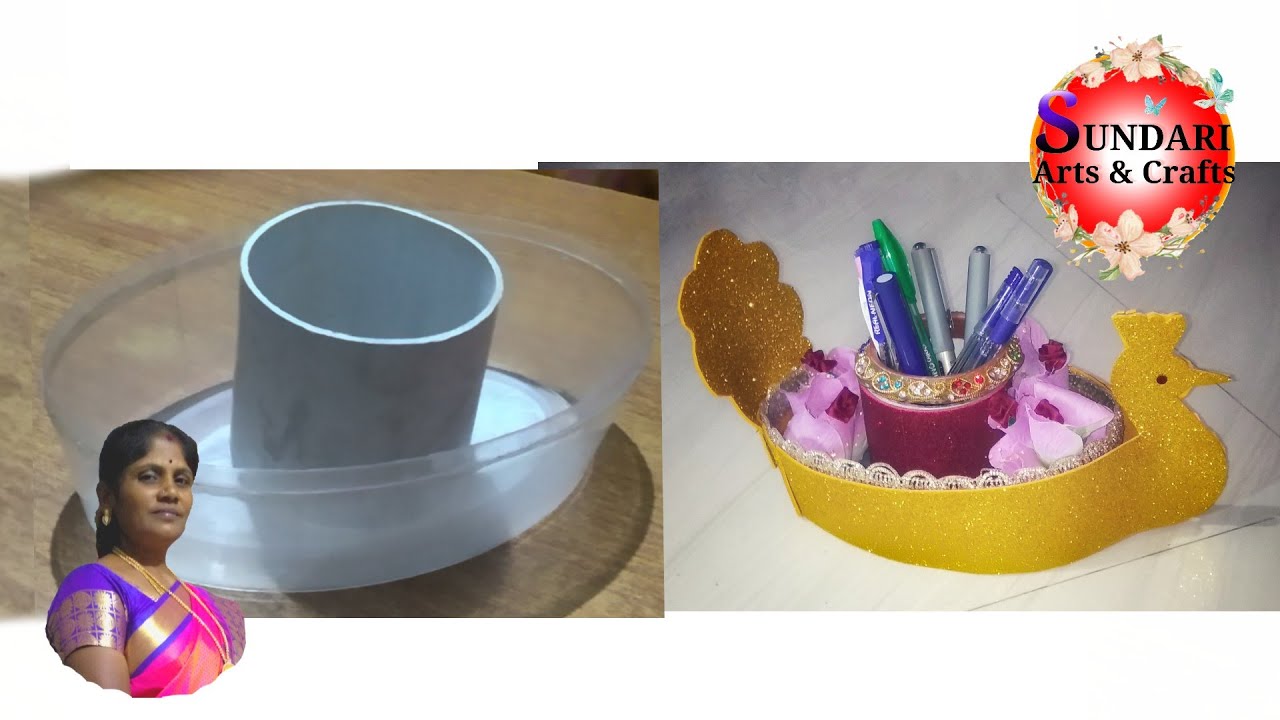 Beautiful Pen stand by using waste material - YouTube