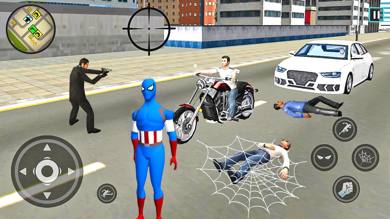 Captain Rope Hero Ninja Gangster Crime Vegas City #4 - Android Gameplay ...