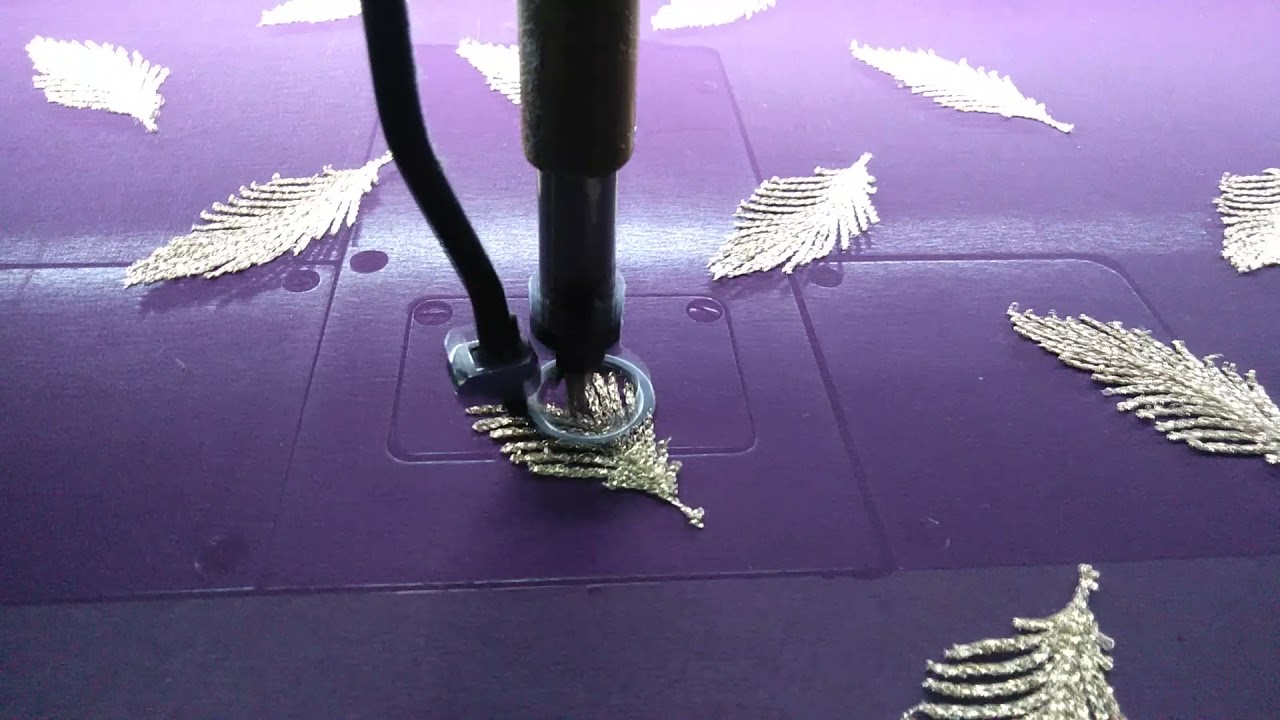 embroidery machine Aari computer dupatta work - YouTube