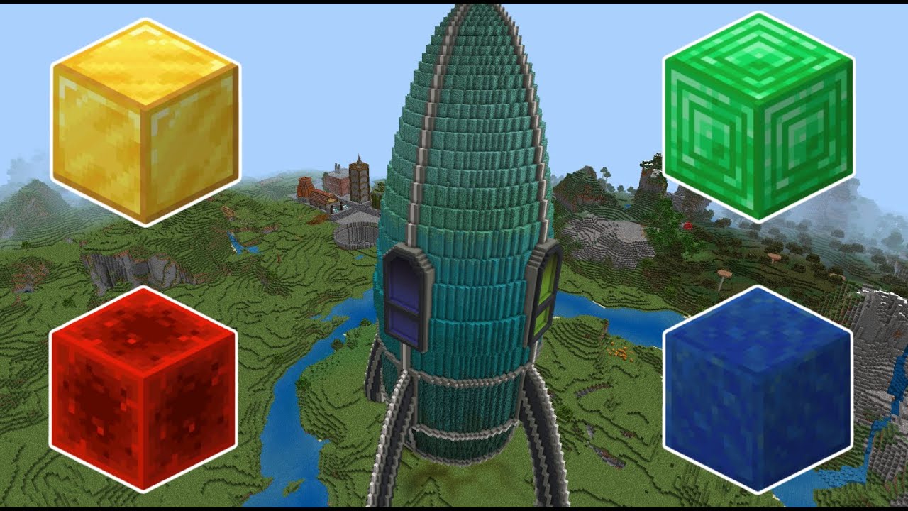 I Built A Massive Rocket In Survival Minecraft ! - YouTube