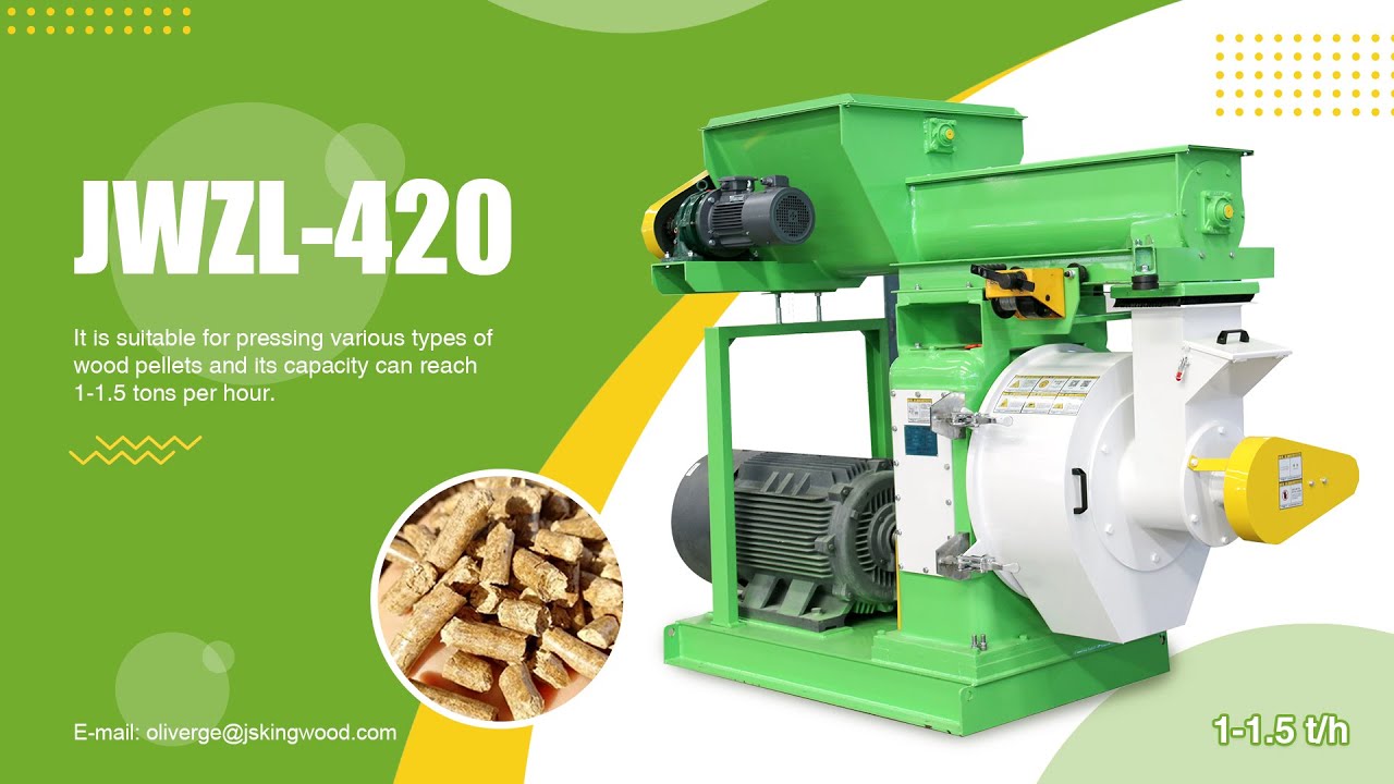 1-1.5 ton/h Biomass Wood Pellet Mill JWZL-420 - YouTube