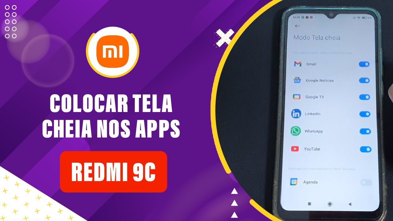 Como colocar tela cheia nos aplicativos do seu Redmi 9 - passo a passo ...