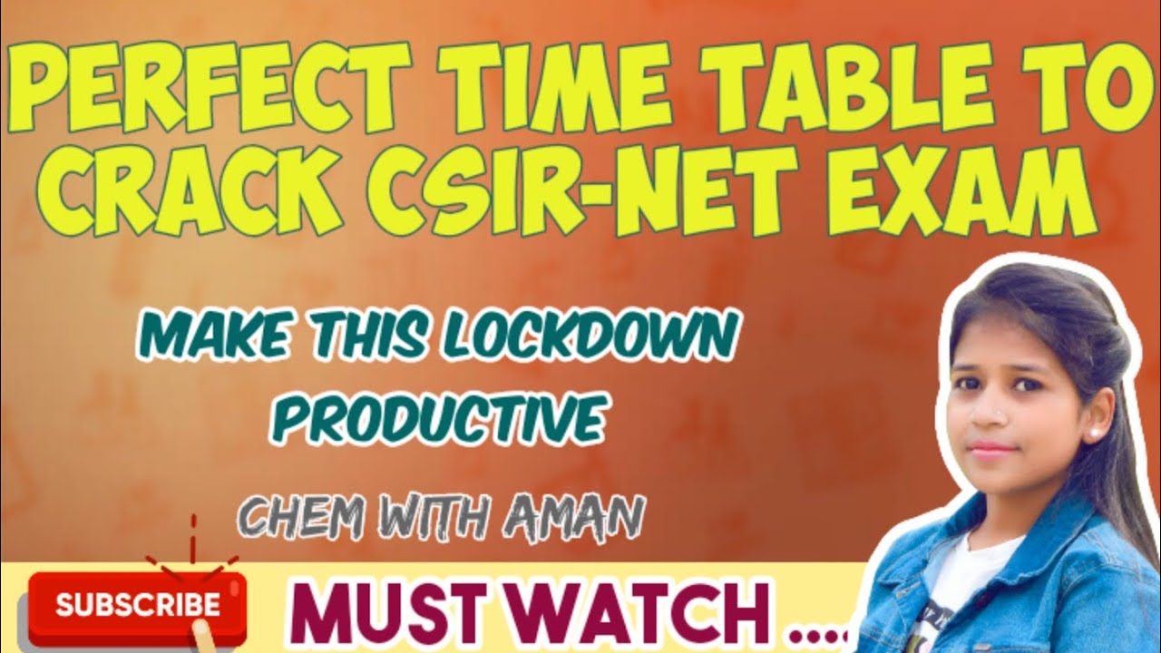 Perfect Time table to crack CSIR-NET Exam | Chemical science | Study in ...