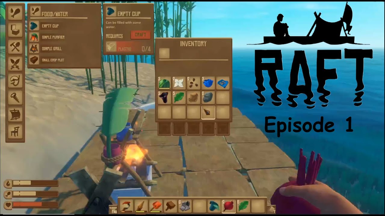 Gamer fails at surviving in the ocean | Raft Gameplay Ep 1 - YouTube
