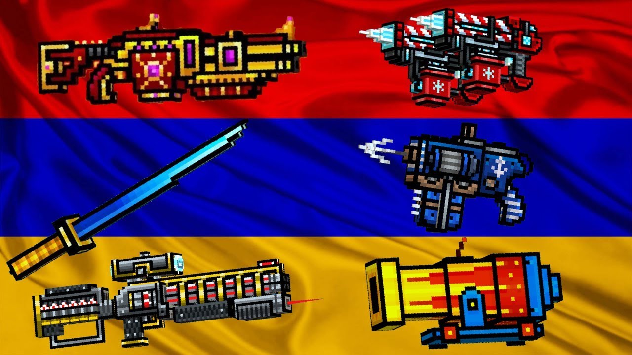 Pixel Gun 3D - Armenia Flag Color Weapons Gameplay - YouTube