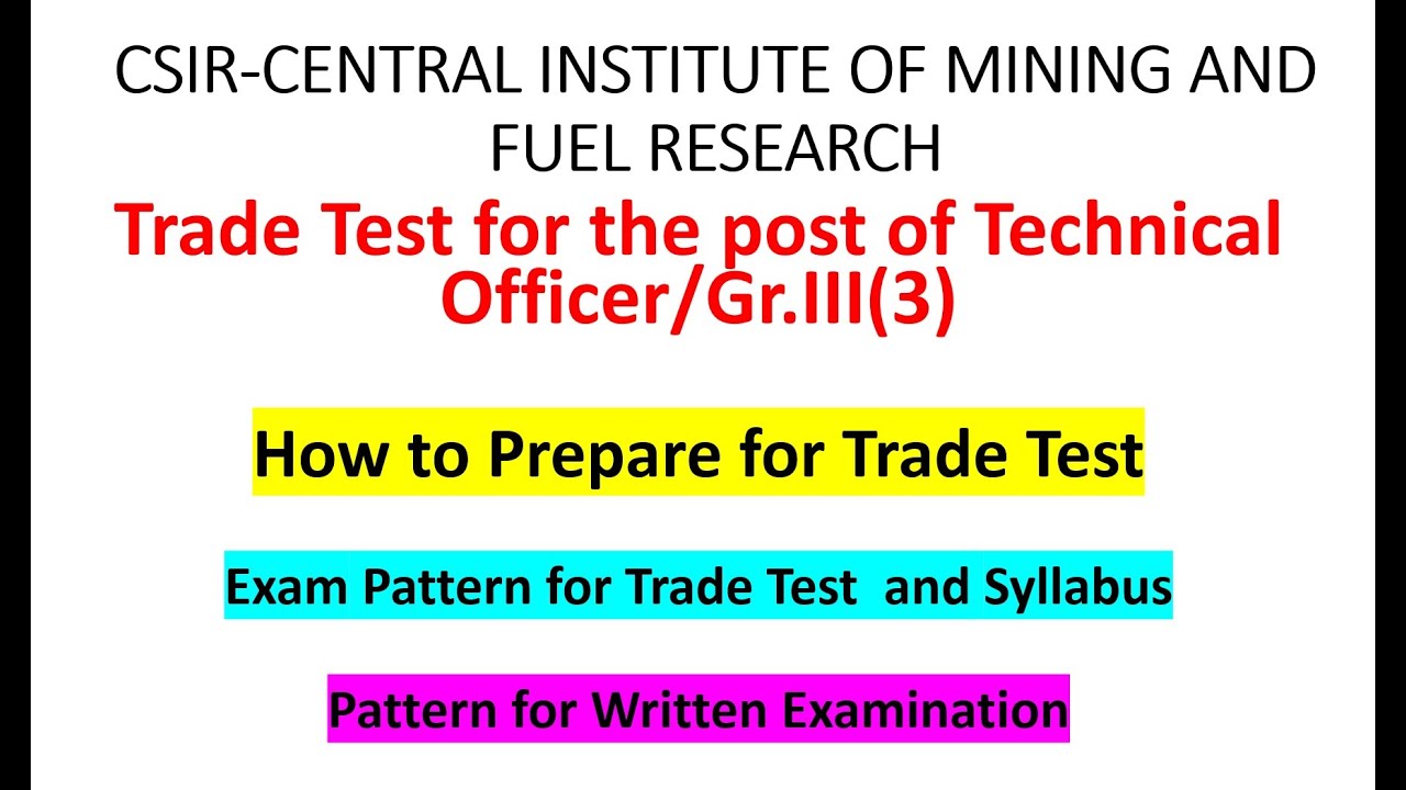 How to Prepare for Trade test CIMFR | CIMFR Trade test syllabus and ...