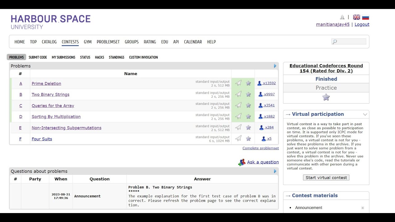 Educational Codeforces Round 154 (Rated for Div. 2) Editorial For A,B,C,D - YouTube