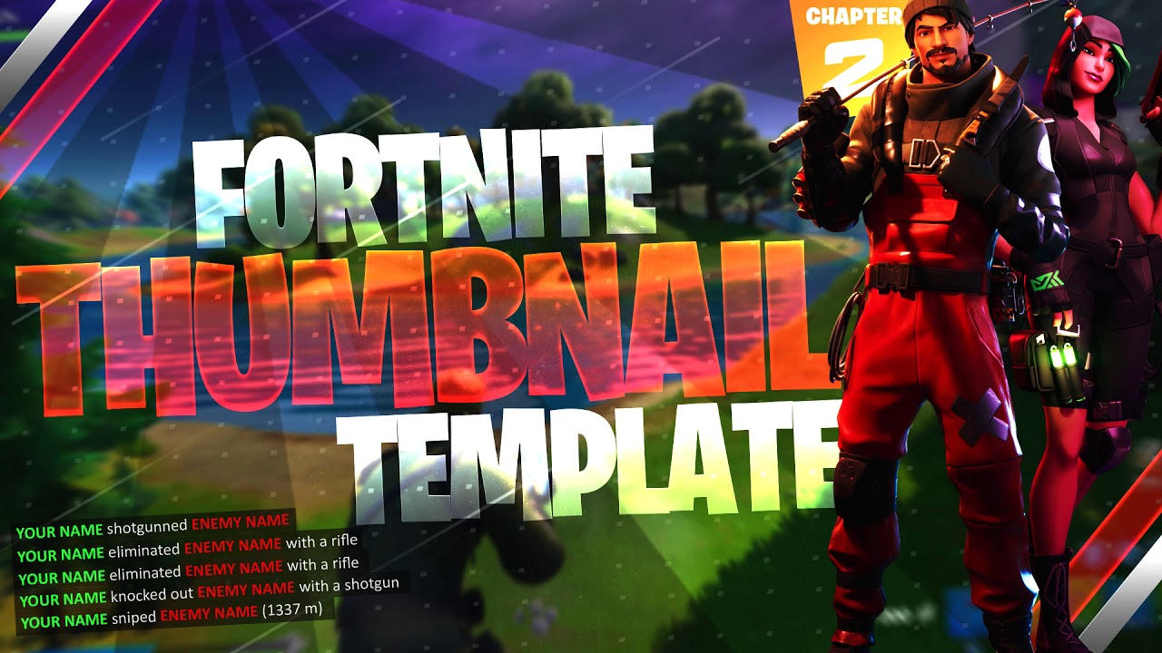 Fortnite Chapter 2 - FREE Thumbnail Template! (with Killfeed) || by MIU ...