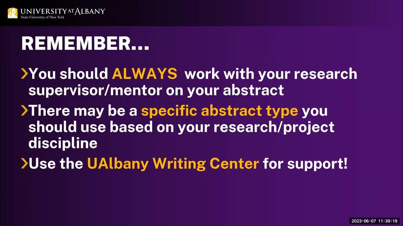 Writing an Abstract - YouTube