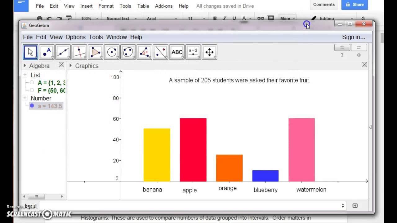 Bar Graphs and Histograms using Geogebra - YouTube
