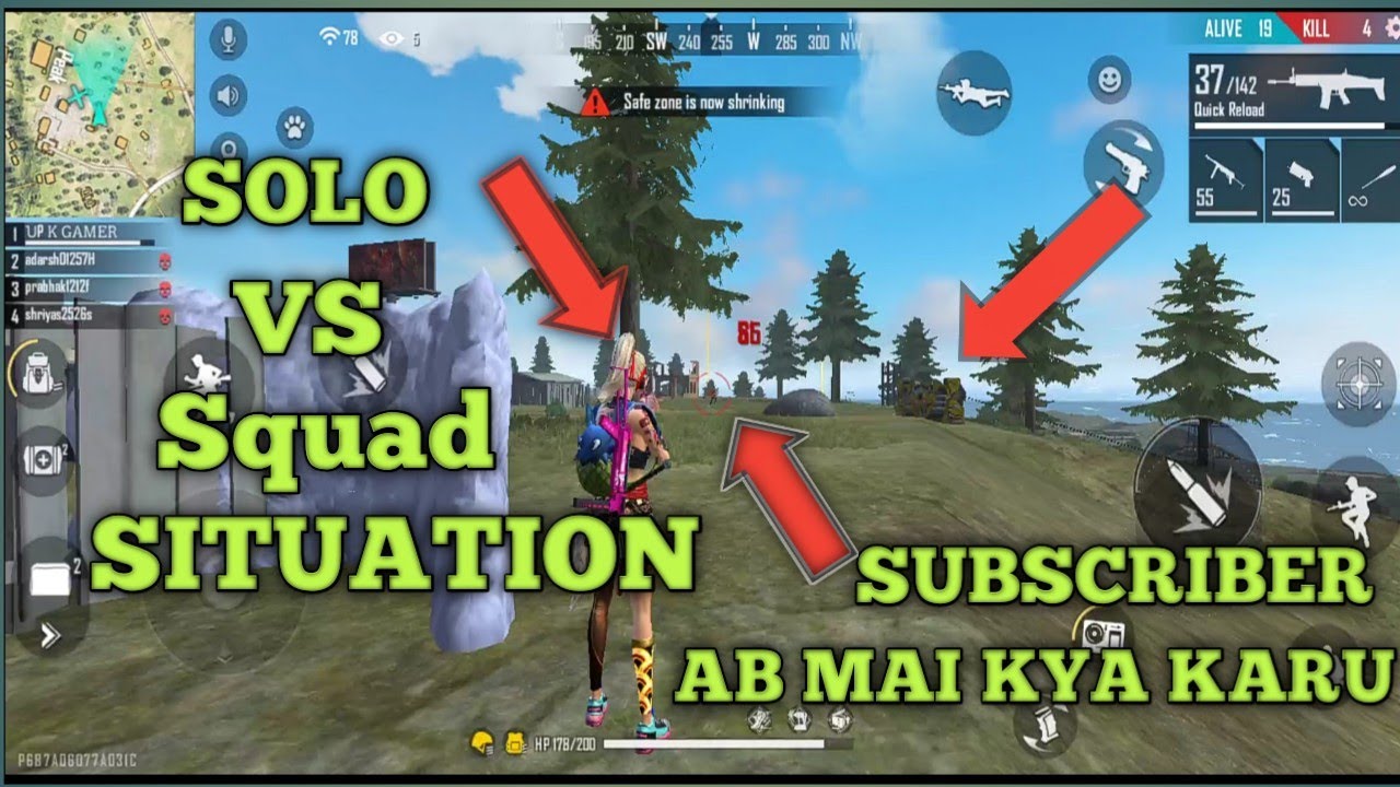PALYING WITH SUBSCRIBER SOLO VS Squad SITUATION BEST GAMEPLAY ||MUST ...