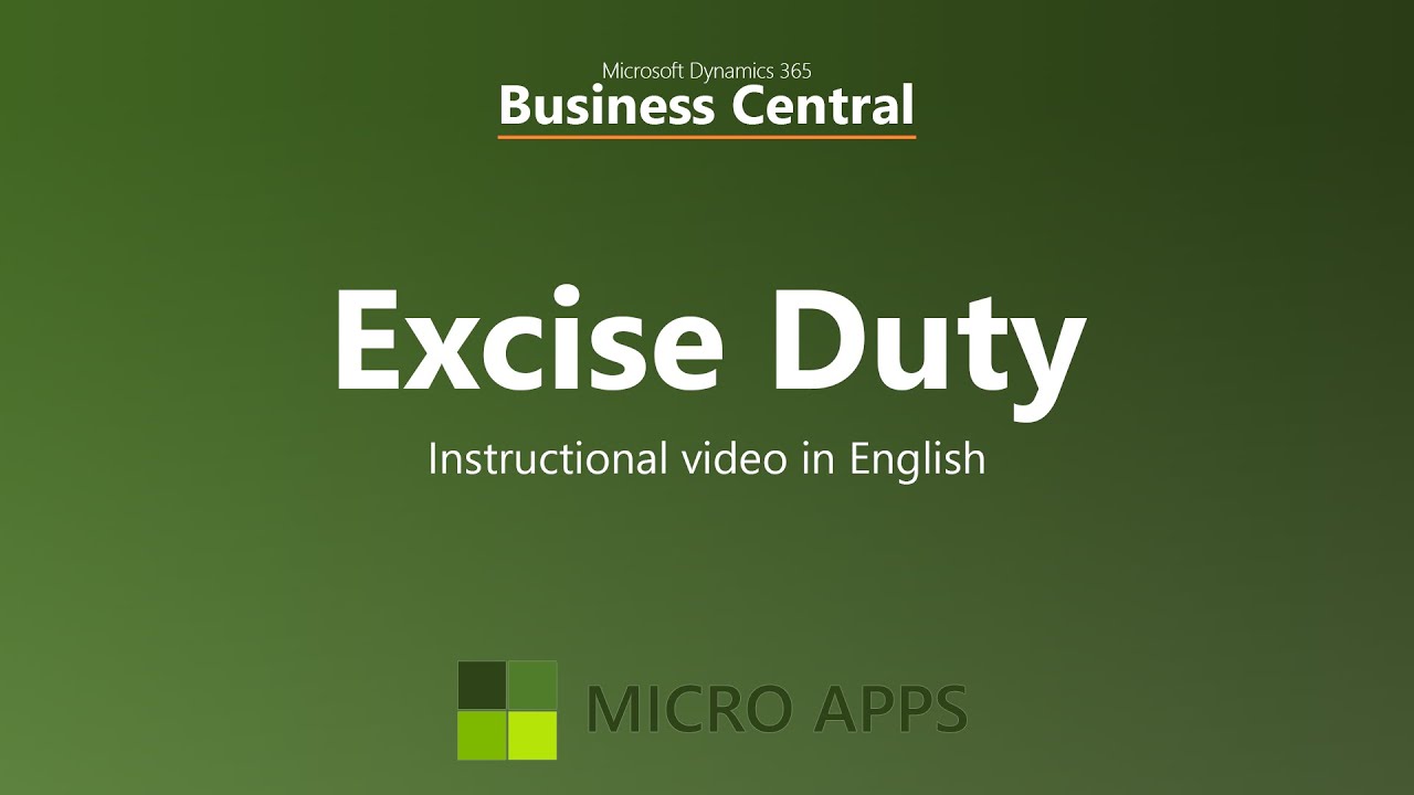 Micro Apps - Excise Duty [Instructional video in English] - YouTube