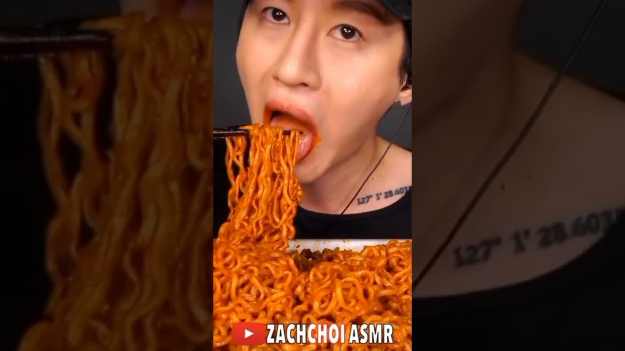 Zach Choi ASMR Eating 4X SPICY MALA FIRE NOODLE | CHALLENGE MUKBANG ...