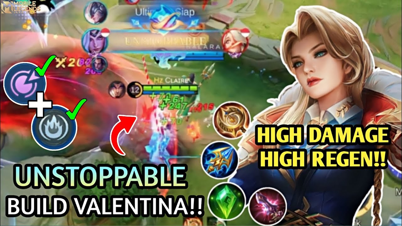 BEST VALENTINA BUILD&EMBLEM FOR SOLO RANK || Valentina Best Build 2023 ...