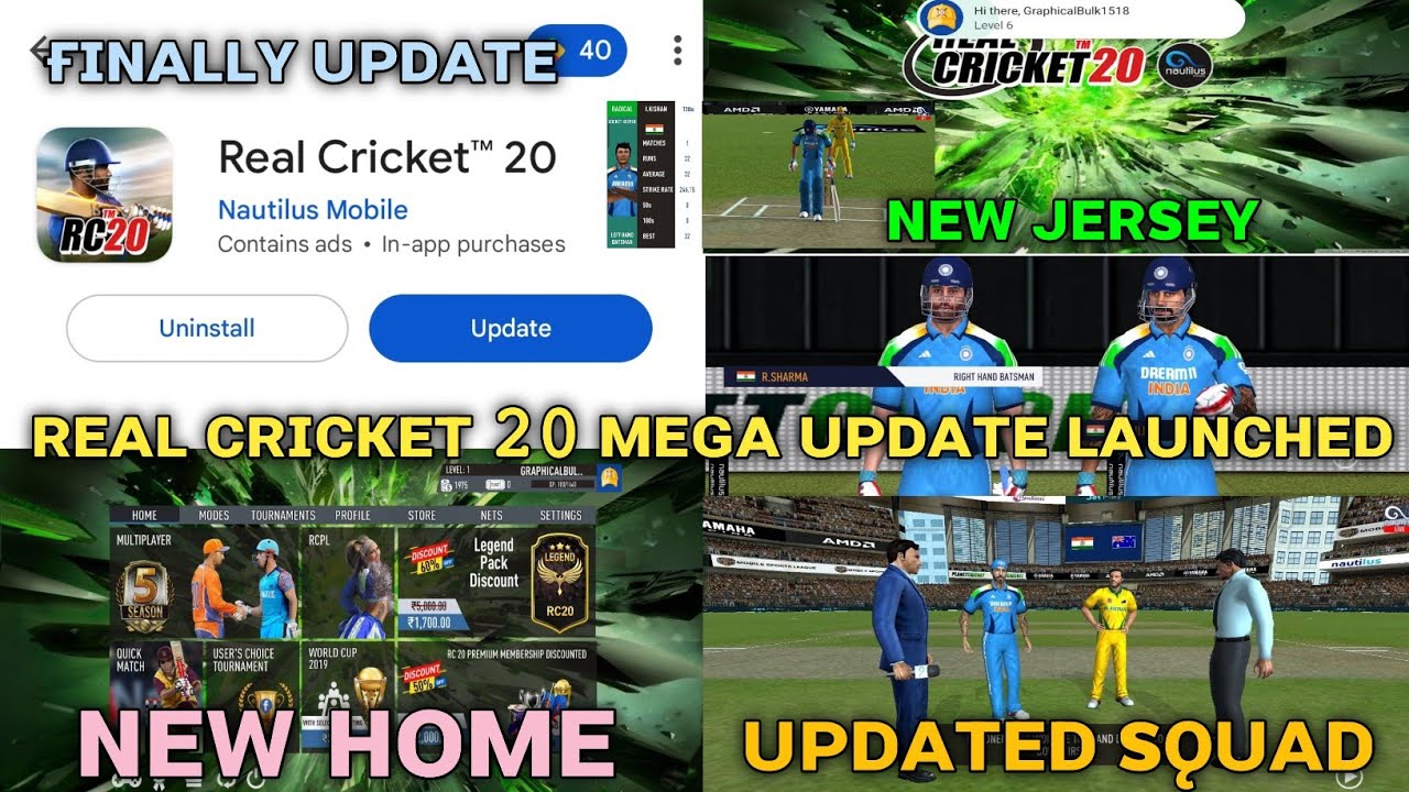 Real Cricket 20 New Update With latest Jearsy & Squad Etc! Rc 20 New ...
