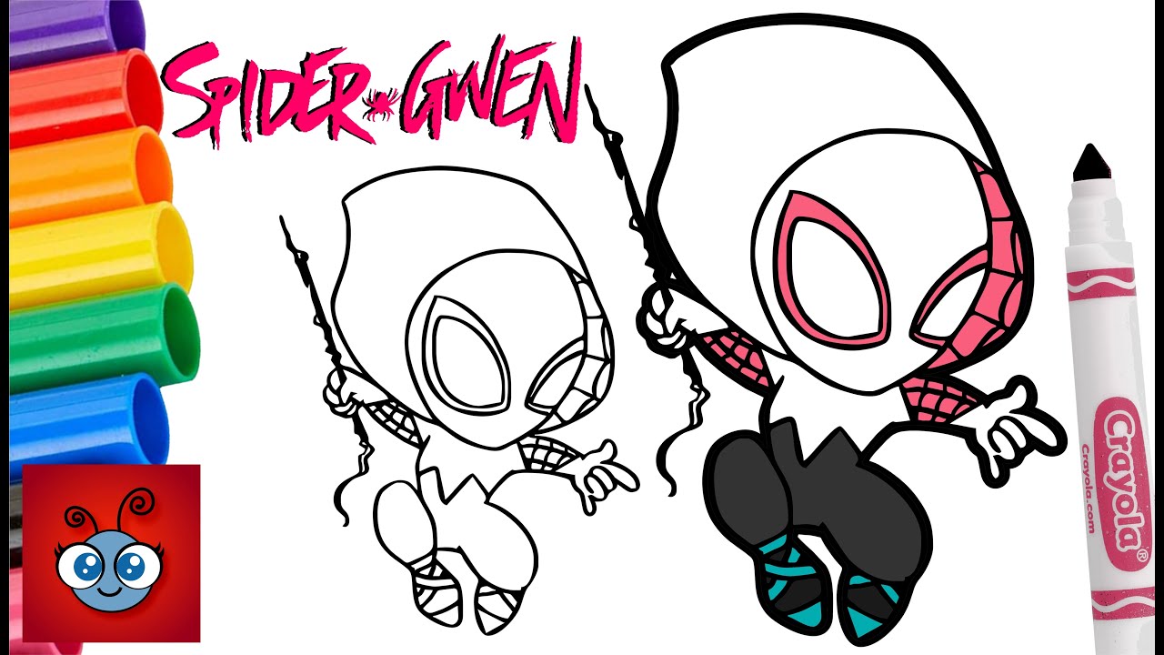 🖍🕷HOW TO DRAW SPIDER GWEN SUPER EASY STEP BY STEP ️🎨Cómo dibujar a ...