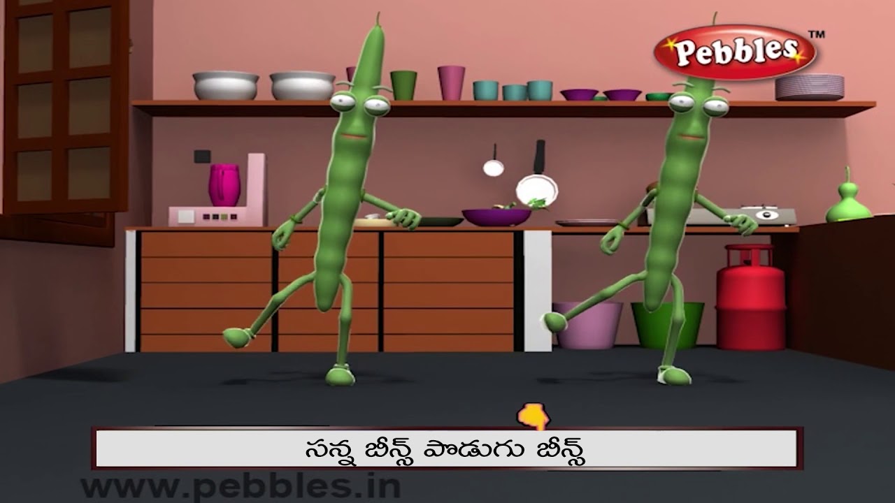 Beans Rhymes | vegetable Rhymes for kids in Telugu - YouTube