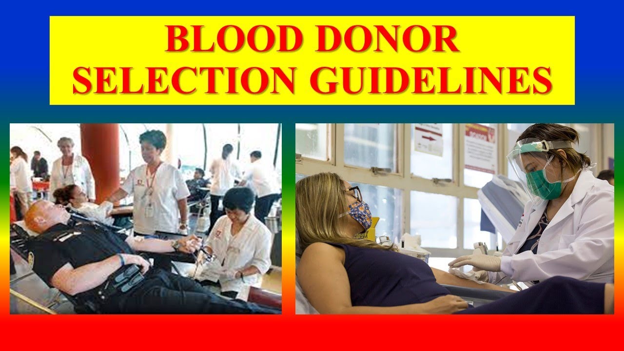 BLOOD DONOR SELECTION GUIDELINES - YouTube