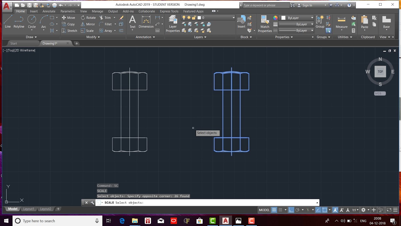 Part 19, 20, 21 of feed check valve on AutoCAD | How to draw nut & Bolt ...