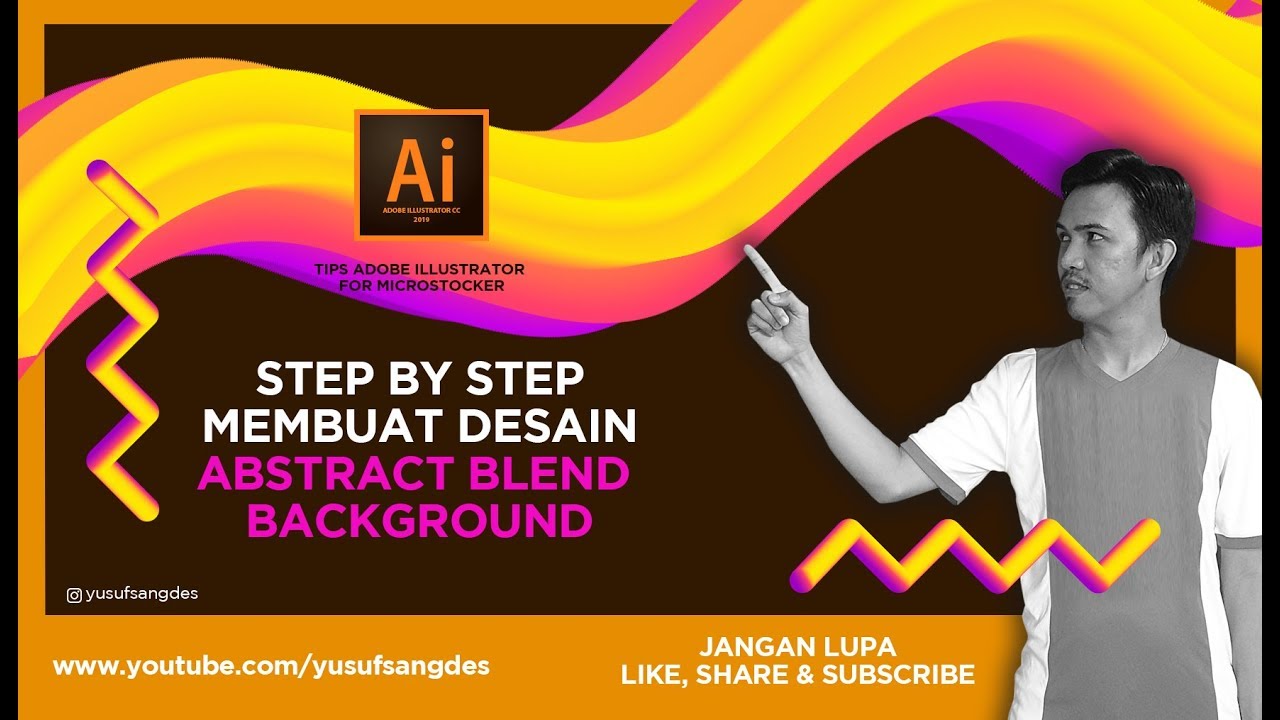 Tutorial Desain Abstract Blend Background di Adobe Illustrator - YouTube