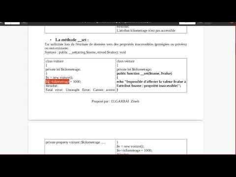 php vidéo 48 : La POO en php / méthode magique get / méthode magique set - YouTube