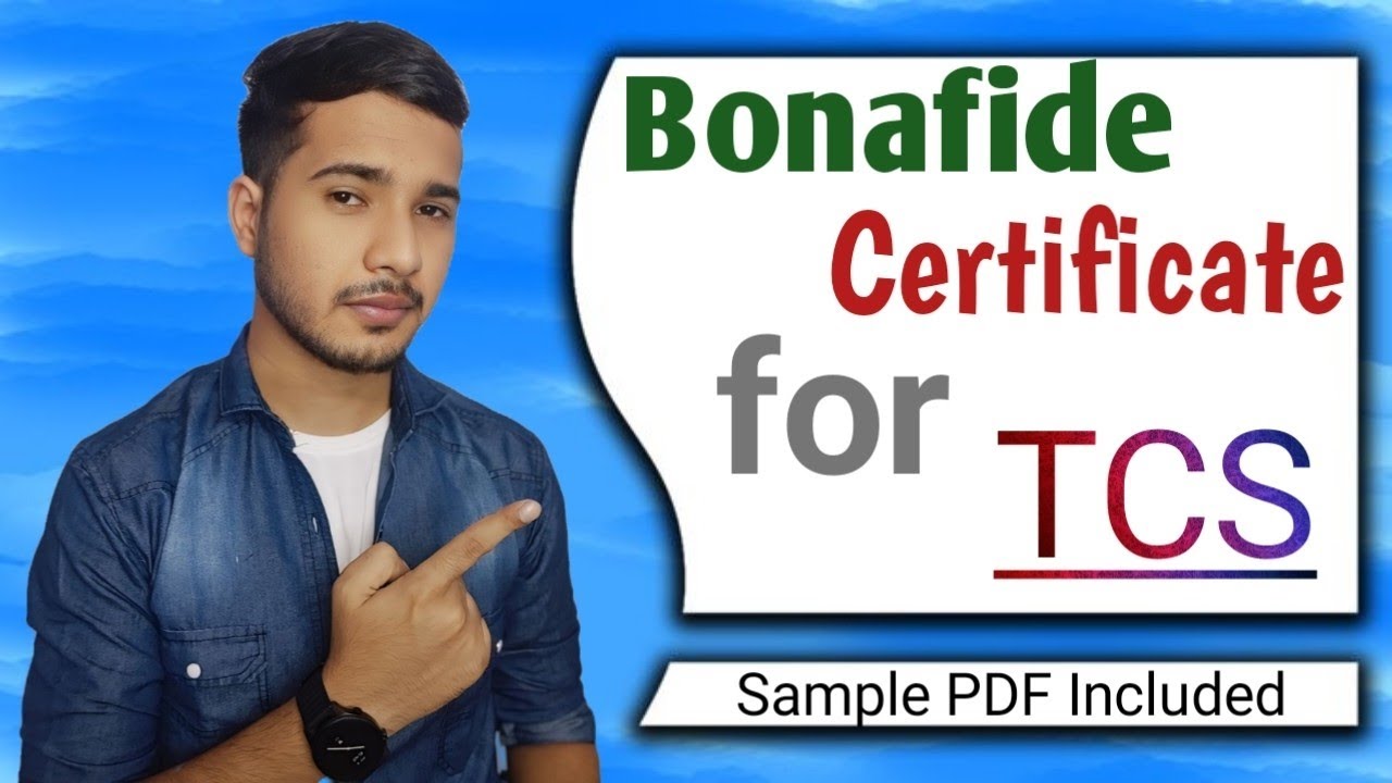 Bonafide certificate for TCS | Bonafide sample for tcs | how to make bonafide for tcs - YouTube