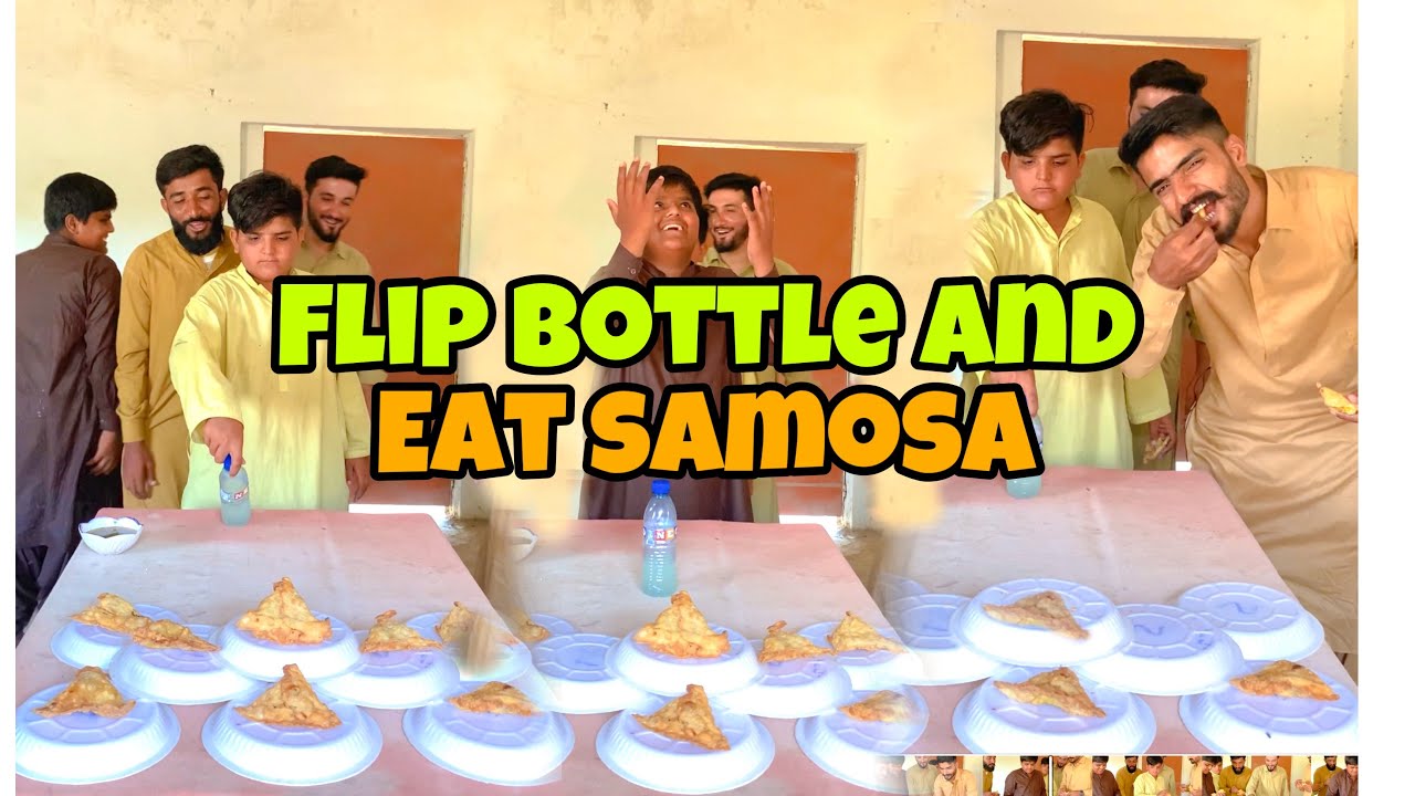 Flip Bottle Samosa Challenge 😋 | Funny Food Challenge 😂 - YouTube