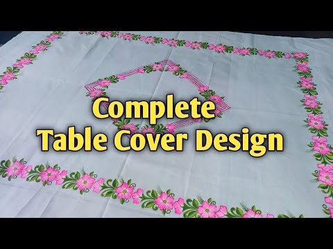 Complete Table Cover Design || Fabric painting Designs - YouTube