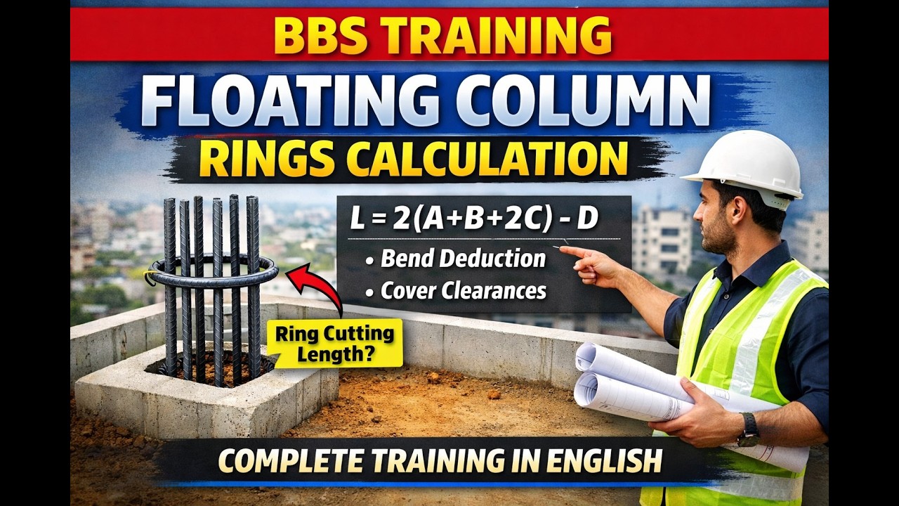 BBS Training | Above Terrace Floating Column Rings Calculation | Step ...