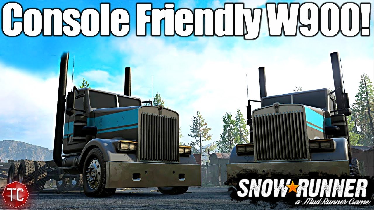SnowRunner: CONSOLE FRIENDLY KENWORTH W900 with CUSTOM TRAILERS! - YouTube