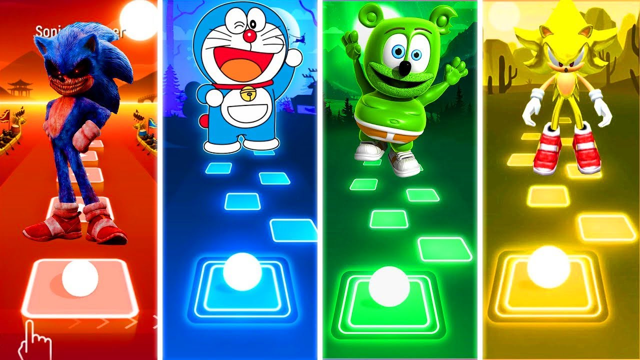 Sonic Exe Vs Doraemon Vs Gummy Bear Vs Super Sonic - Tiles Hop EDM Rush ...