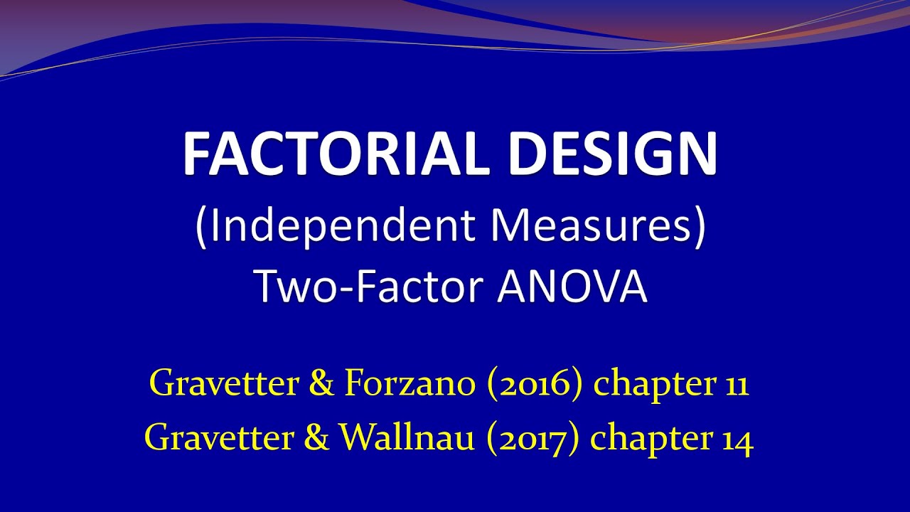 Factorial ANOVA - YouTube