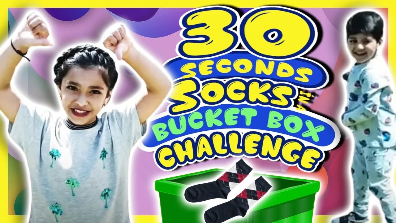 30 Seconds socks in a bucket Box challenge - YouTube