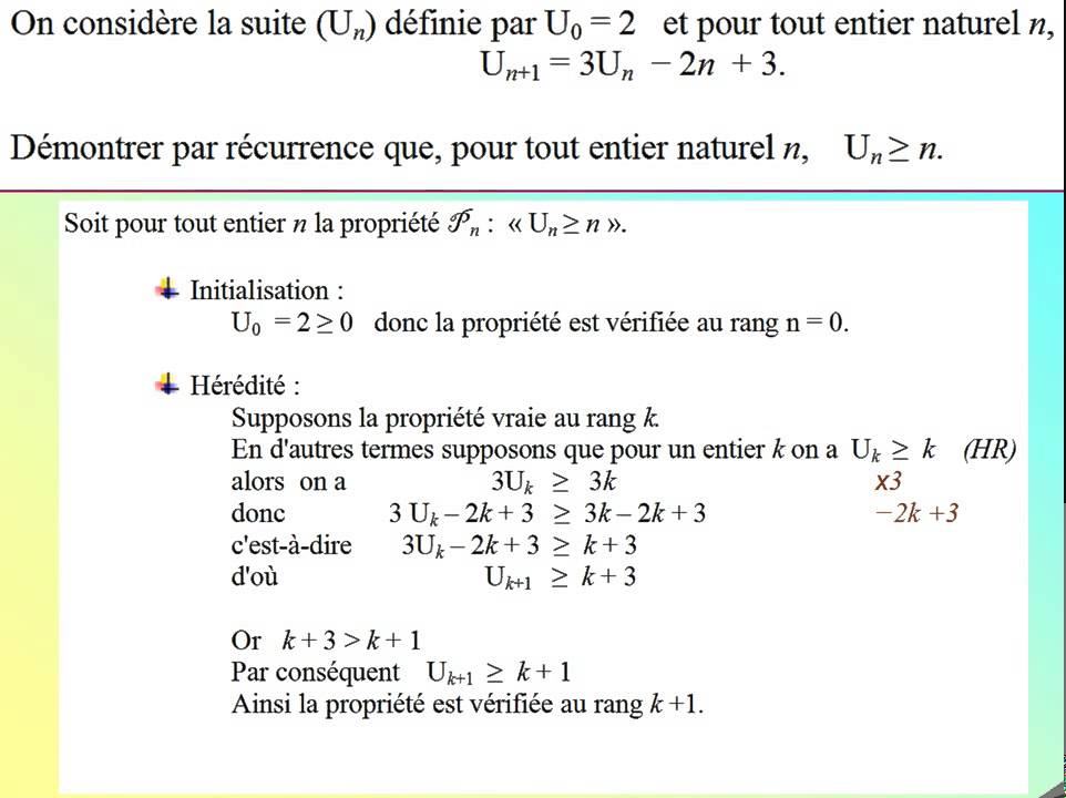 démonstration par récurrence exemple 1 - YouTube