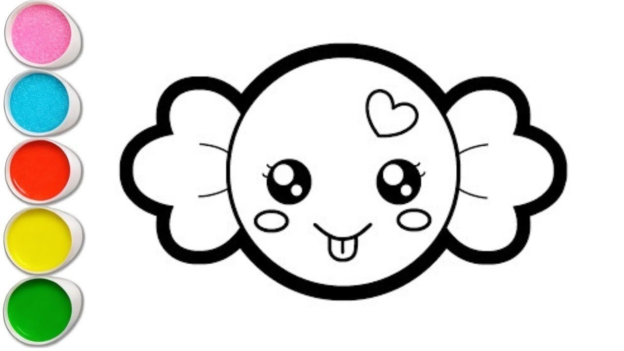 How to draw toffee ll easy drawing colouring painting toffee ll drawing ...