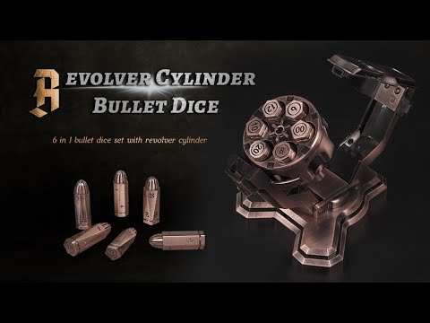 Now on Kickstarter: Metal Bullet Dice Set With Revolver Cylinder Dice ...